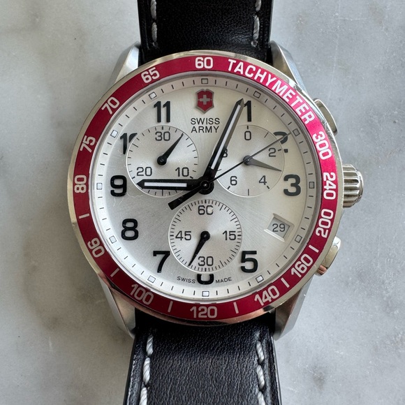 Accessories | Swiss Army Red And Black Chronograph Watch | Poshmark